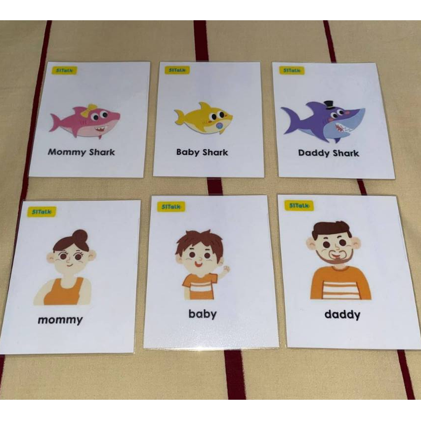 ESL Props - 6 Shark and Human Family Flashcards | Shopee Philippines