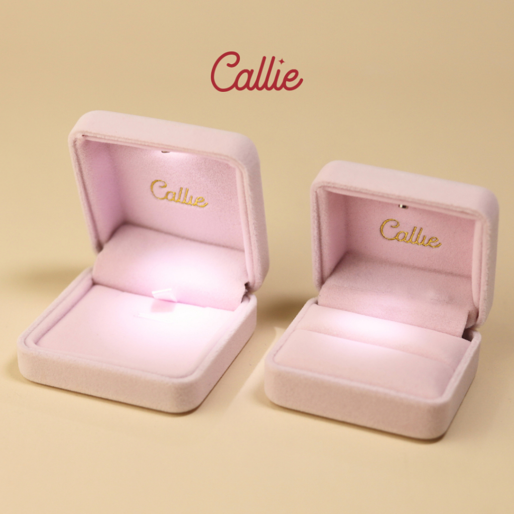 Callie Pink Velvet Ring and Necklace Jewelry Box with Lights shop ...