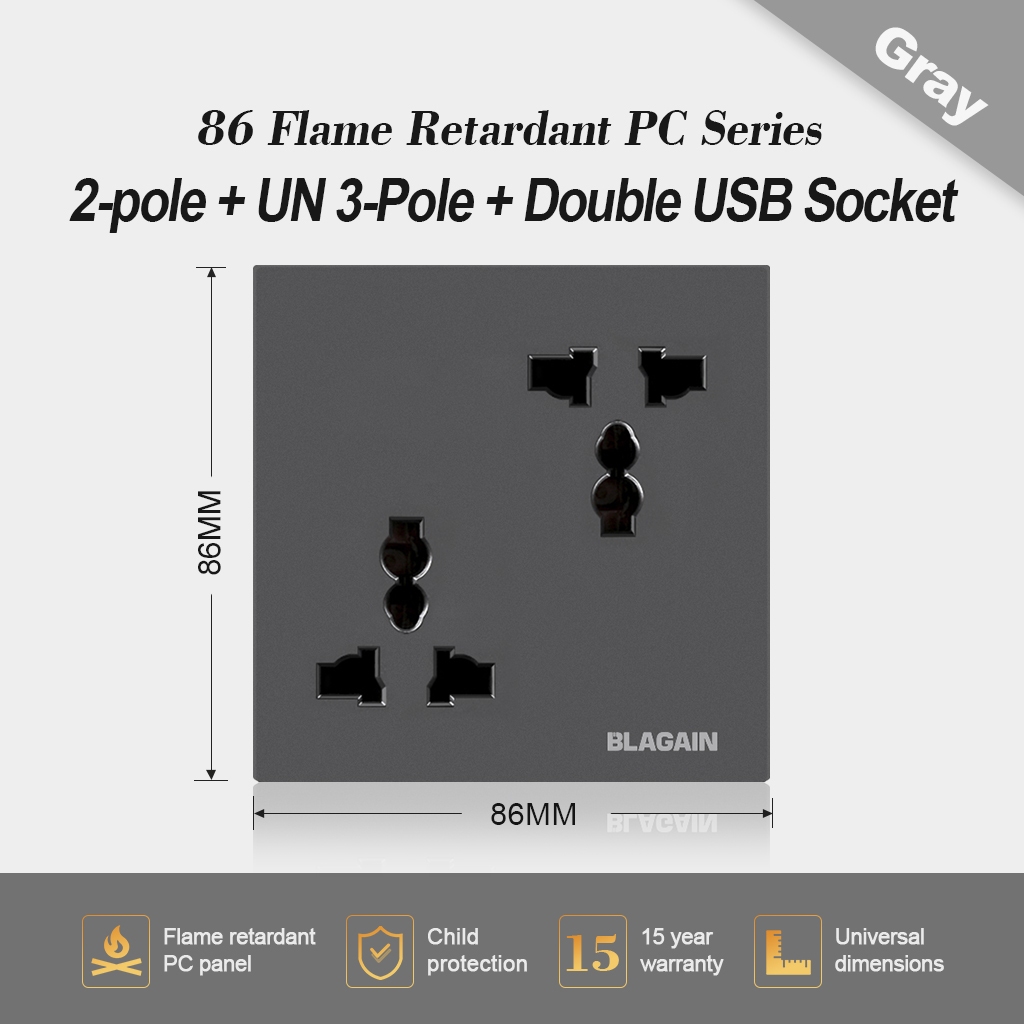 Blagain Multiple Outlet for house With Switch Indicator 86mm | Shopee Philippines