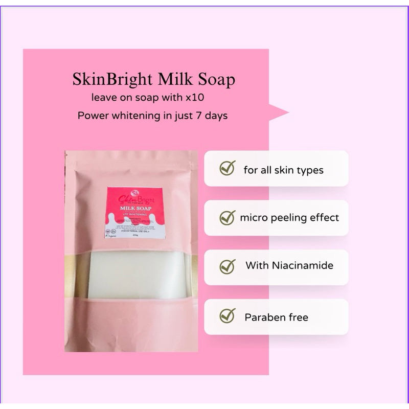 Skinbright MILK BLEACHING SOAP with X10 Power whitening properties ...