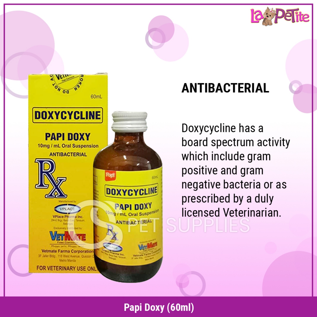 LKJ-Papi Doxy Oral Suspension Antibacterial Doxycycline For Pets 60mL ...