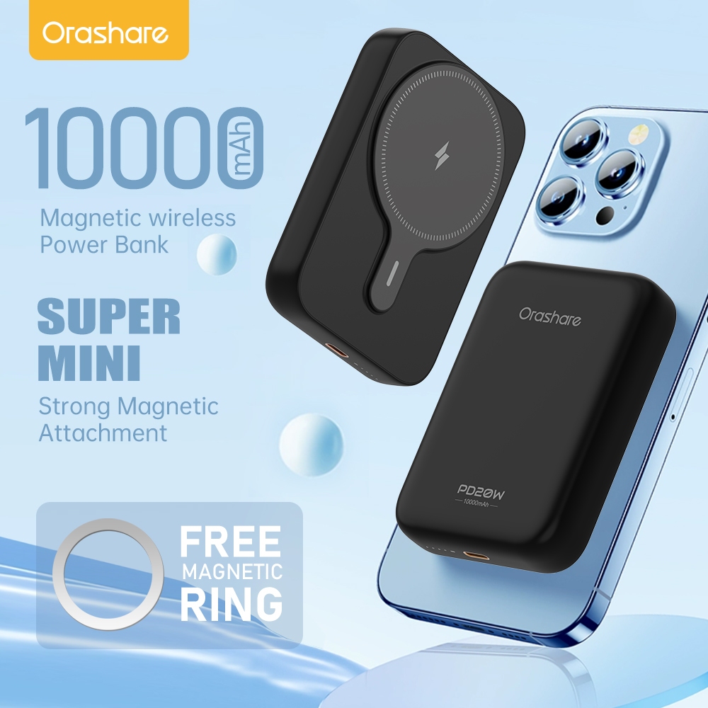Orashare MG10 10000mAh Wireless Magnetic Powerbank Fast Charging Strong ...