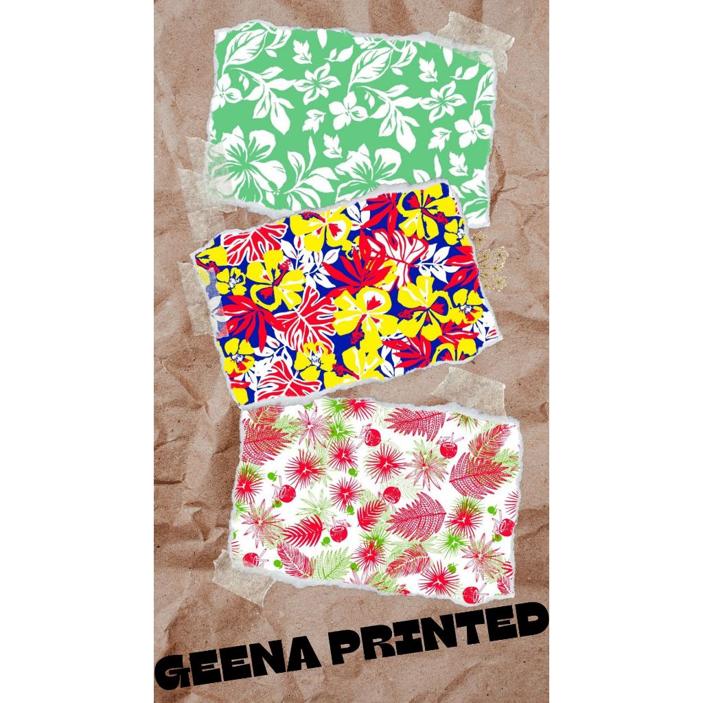 Geena/Gina Fabric Cloth PRINTED (Tela Per Yard 60 width | Shopee ...