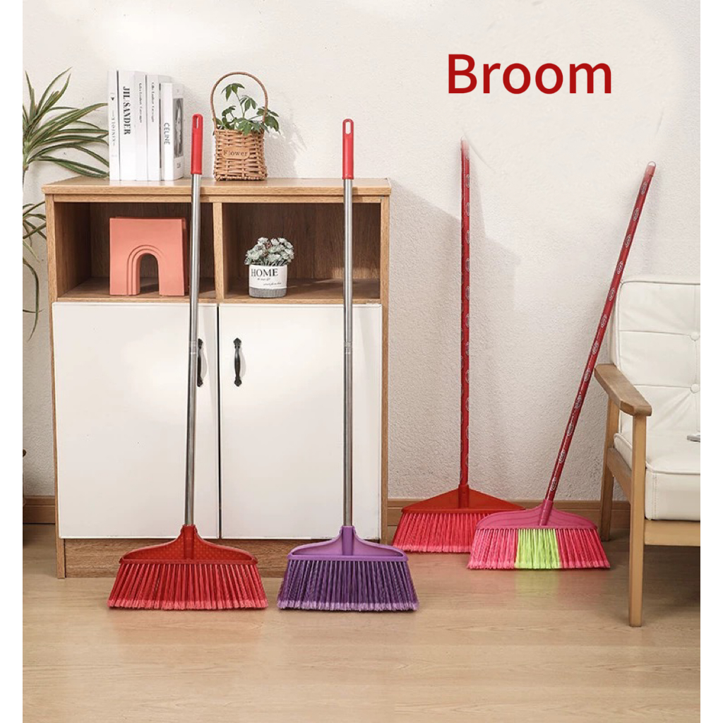 Hard hair plastic high quality broom household school sanitation broom ...