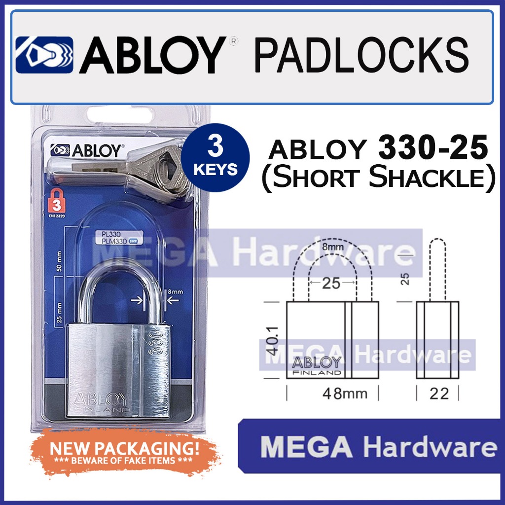 Abloy Original Padlock Heavy Duty PL330/50 or PL 330/25 or PL341/50 or ...
