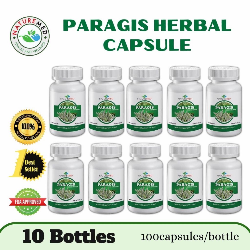 10 Bottles NatureMed PARAGIS Herbal Capsule | 100 Capsules | | Shopee ...