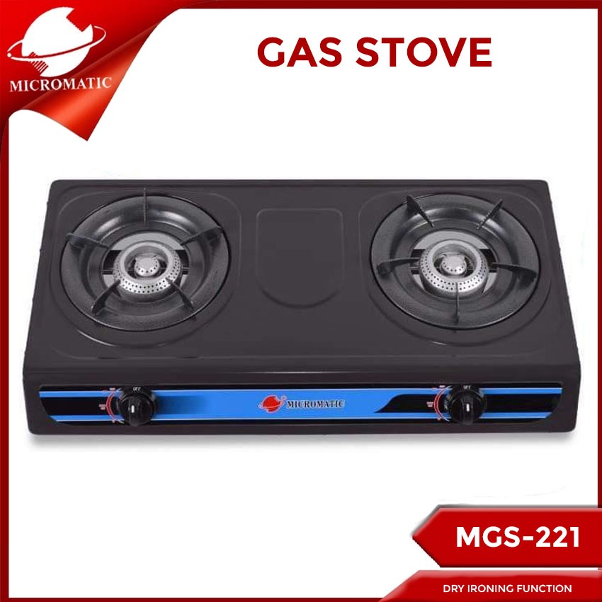Micromatic MGS-221 2-Burner Gas Stove Powder Coated Body Electronic ...