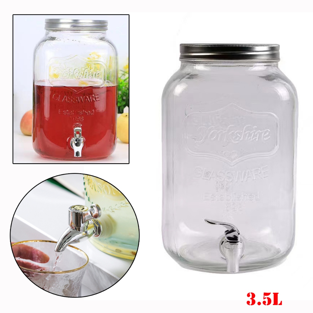 NO STAND 3.5L Water Juice Beverage Glass Teapot Jar Water Jug with ...