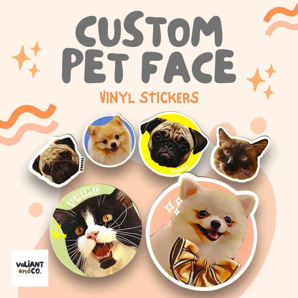 Custom Pet Face Vinyl Stickers for Tumblers and Laptops | Shopee ...