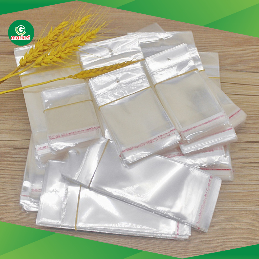 100Pcs Hanghole Transparent Self Adhesive Seal OPP Plastic Cellophane ...