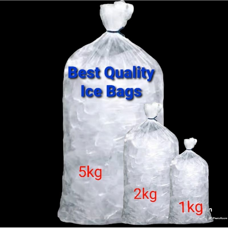 100pcs Ice Cube Plastic Bag Transparent Plain 1, 2, 3, 5, 10kgs ...