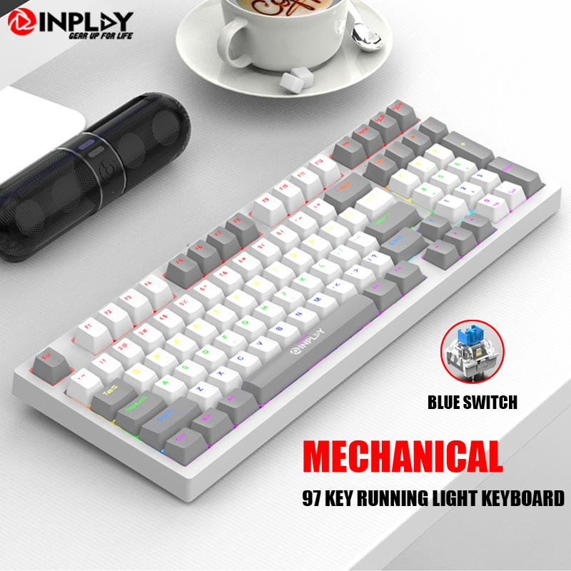 Inplay 97 Key Mechanical Keyboard Blue Switch Running RGB Light Gaming ...