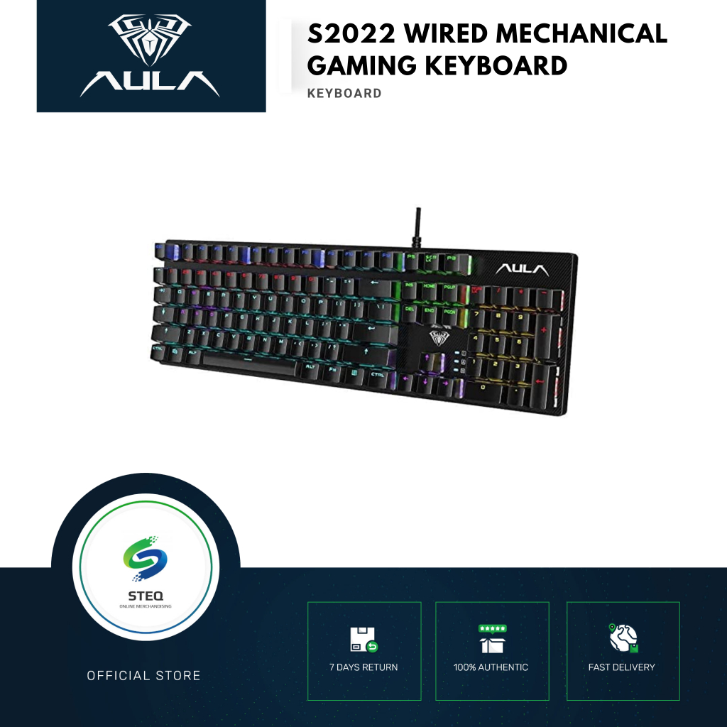 STEQ AULA S2022 Wired Mechanical Gaming Keyboard | Black Mechanical ...