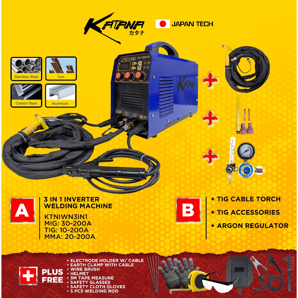 KATANA Japan Tech Industrial 2 in 1 Inverter Welding Machine TIG / MMA ...