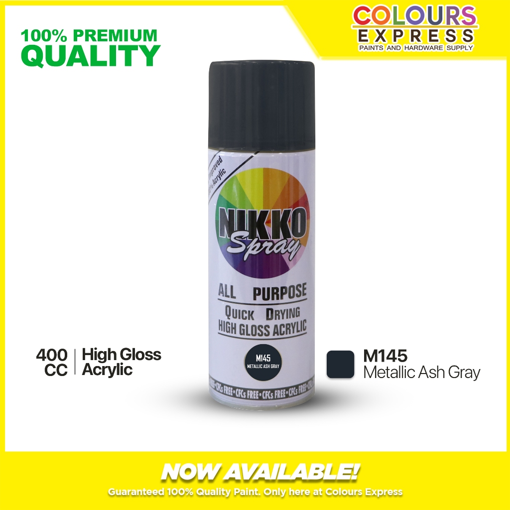Nikko Spray Paint M145 Metallic Ash Gray All Purpose Quick Drying High ...