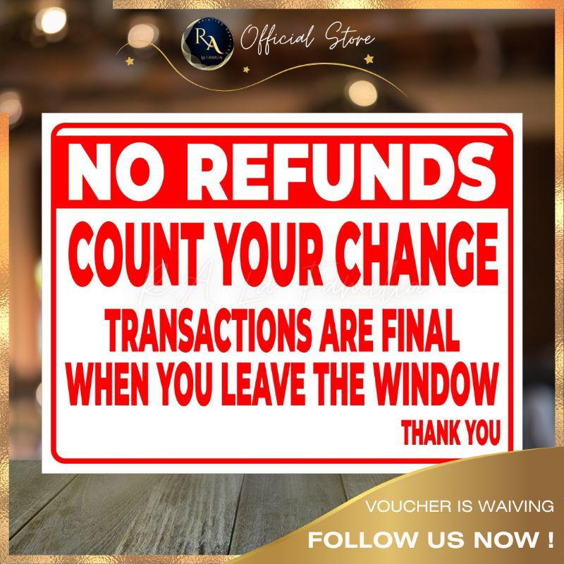 R.A NO REFUND PVC/SINTRA BOARD SIGNAGE. HIGH QUALITY PRINT | Shopee ...