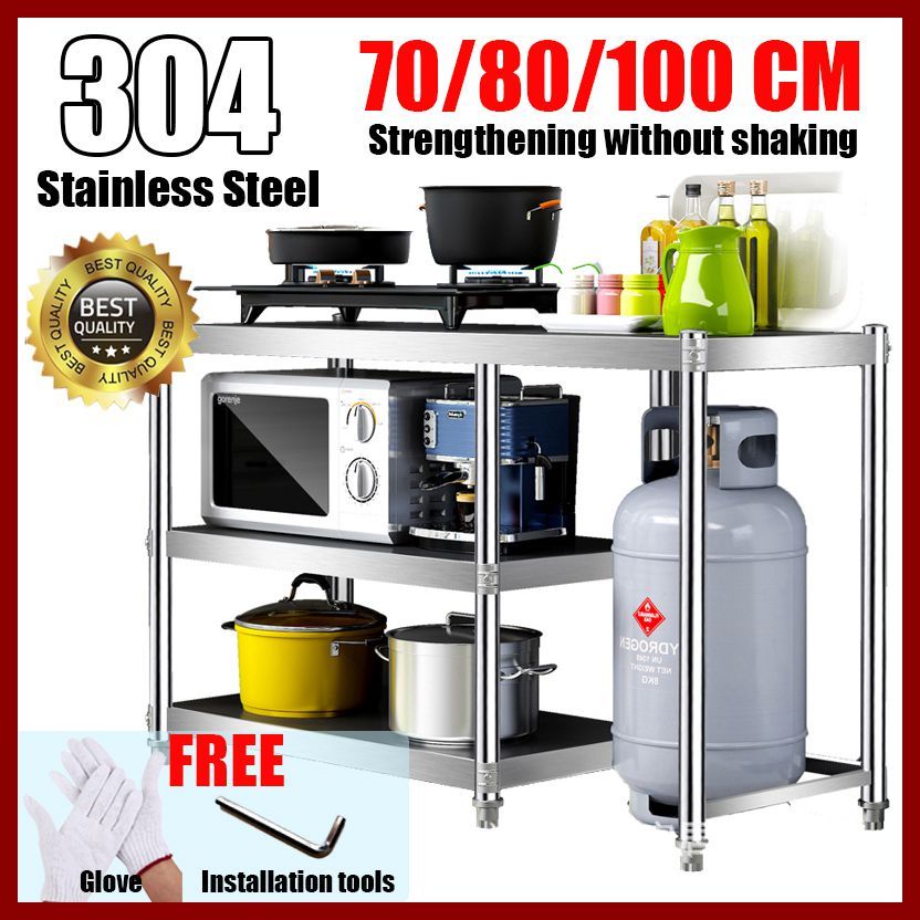 304 stainless steel kitchen stove organizer rack Gas Stove Stand Rack ...