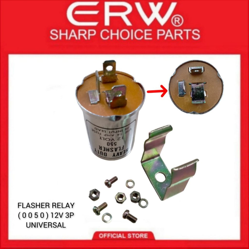 FLASHER RELAY UNIVERSAL 12V 3P Replacement part no. ( 0050 ) 1PC ...