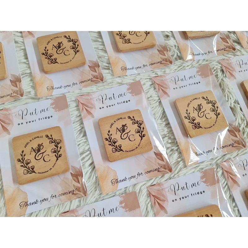 Wooden Square Ref magnet 5.5 cm with ENRGAVE (30 pcs/order) | Shopee ...