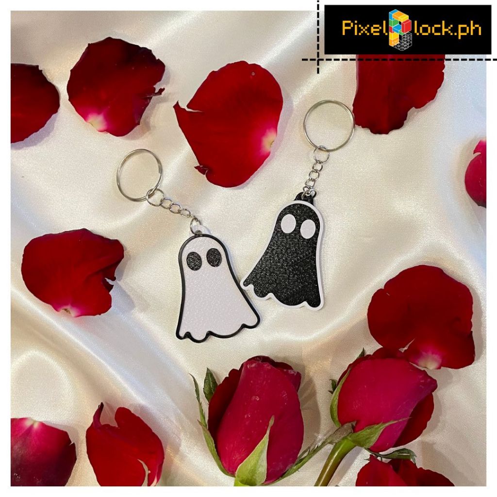 PixelBlock3D Ghost Couple Keychain Valentines Cute Gift Idea Couples ...