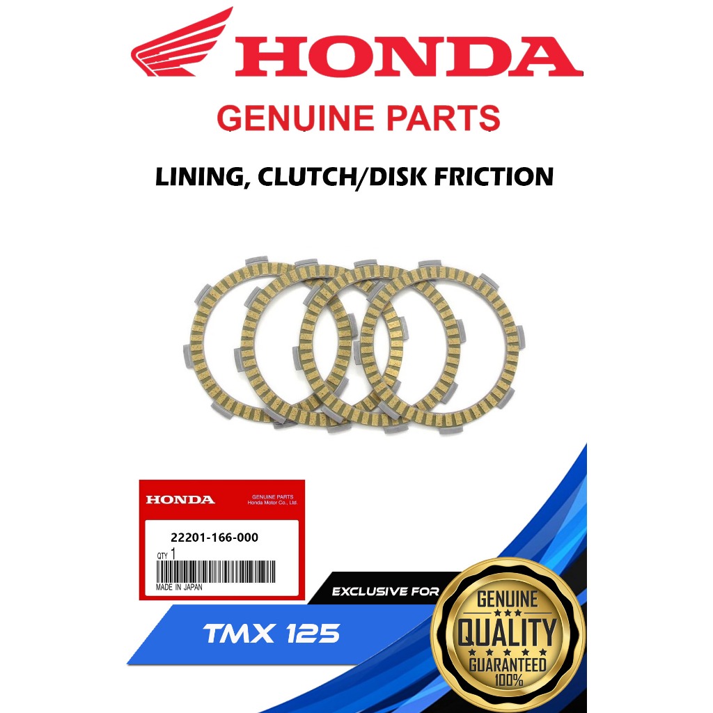 HONDA GENUINE LINING, CLUTCH/DISK FRICTION FOR TMX 125 ALPHA ( 22201 ...
