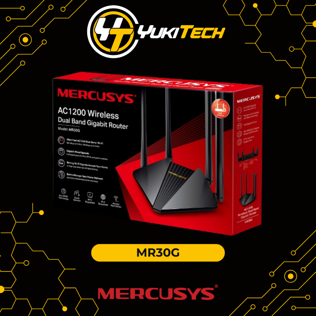 Mercusys MR30G AC1200 Dual-Band Wi-Fi Gigabit Router | Shopee Philippines