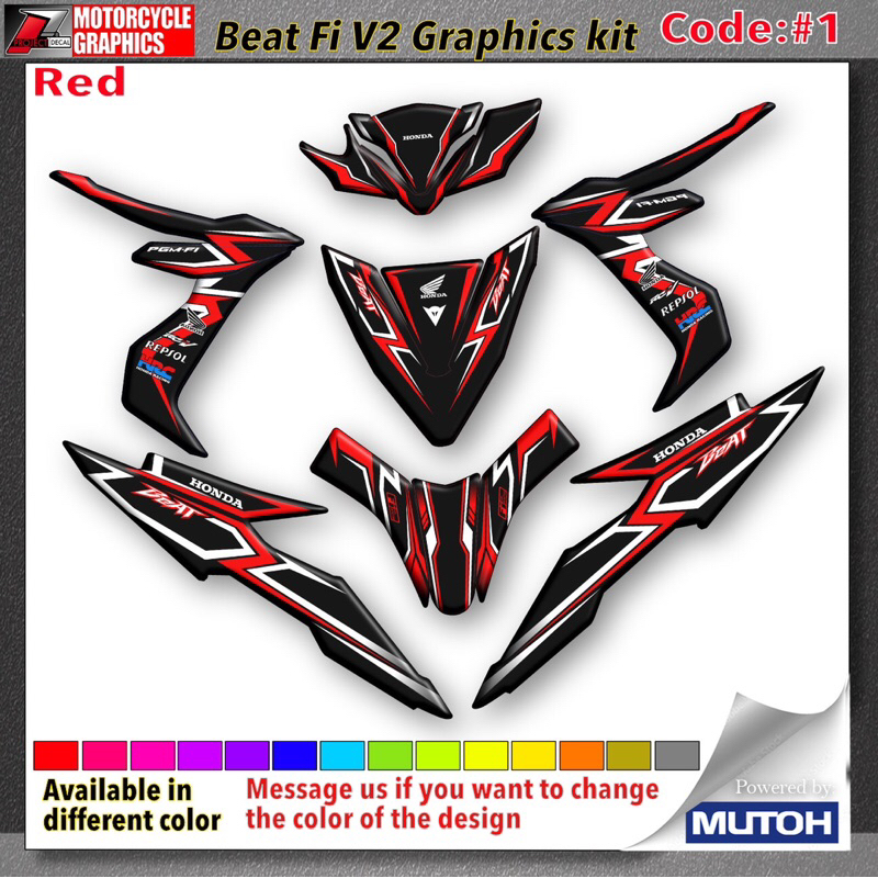 Beat fi V2 full body decals graphics kit | Shopee Philippines