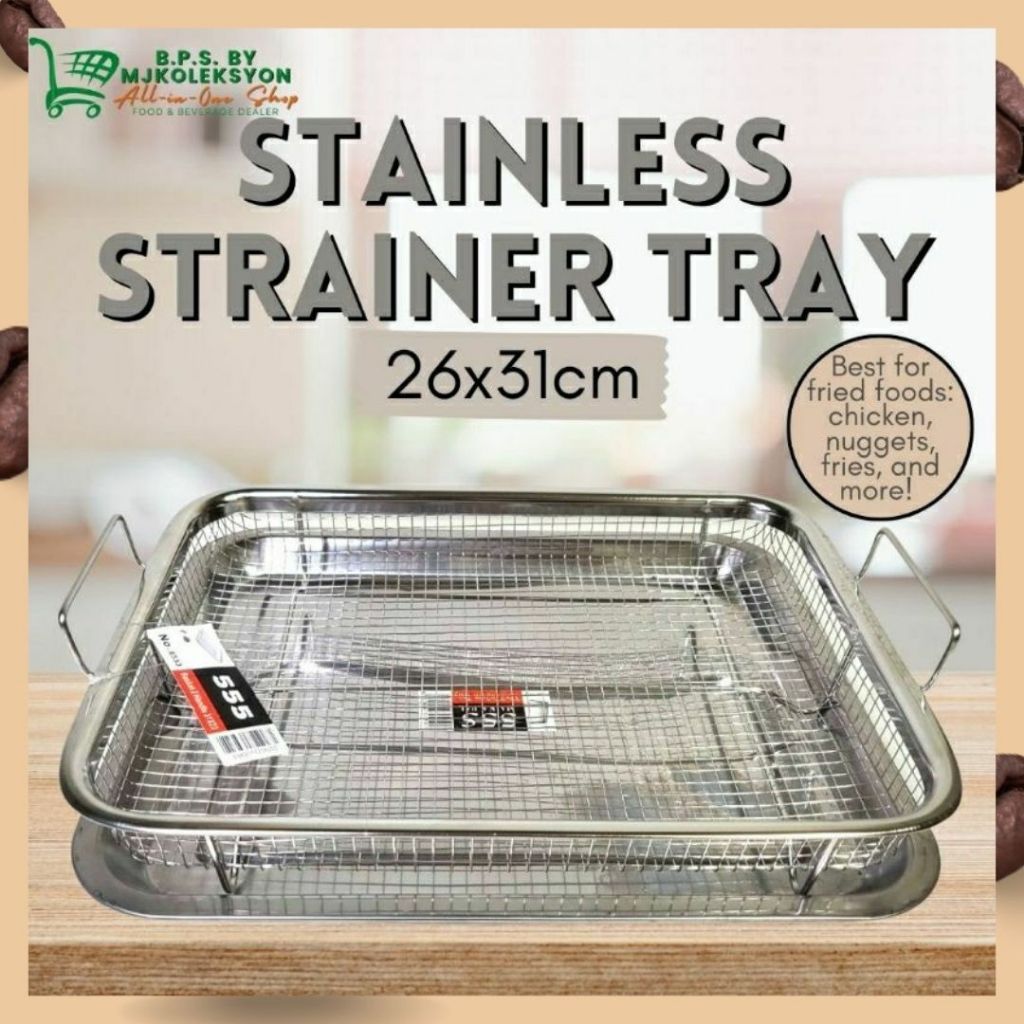 Stainless Strainer Tray Set 2in1 for Cooking Frying Baking for your ...