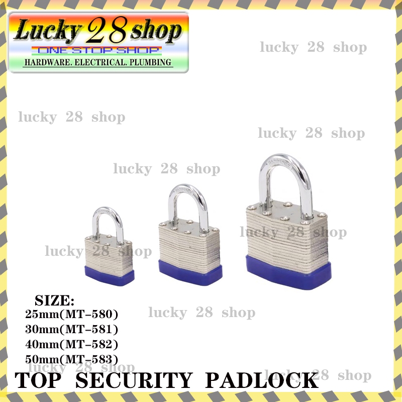 SHORT SHACKLE LAMINATED PADLOCK | MMT TOP SECURITY PADLOCK (25MM/30MM ...