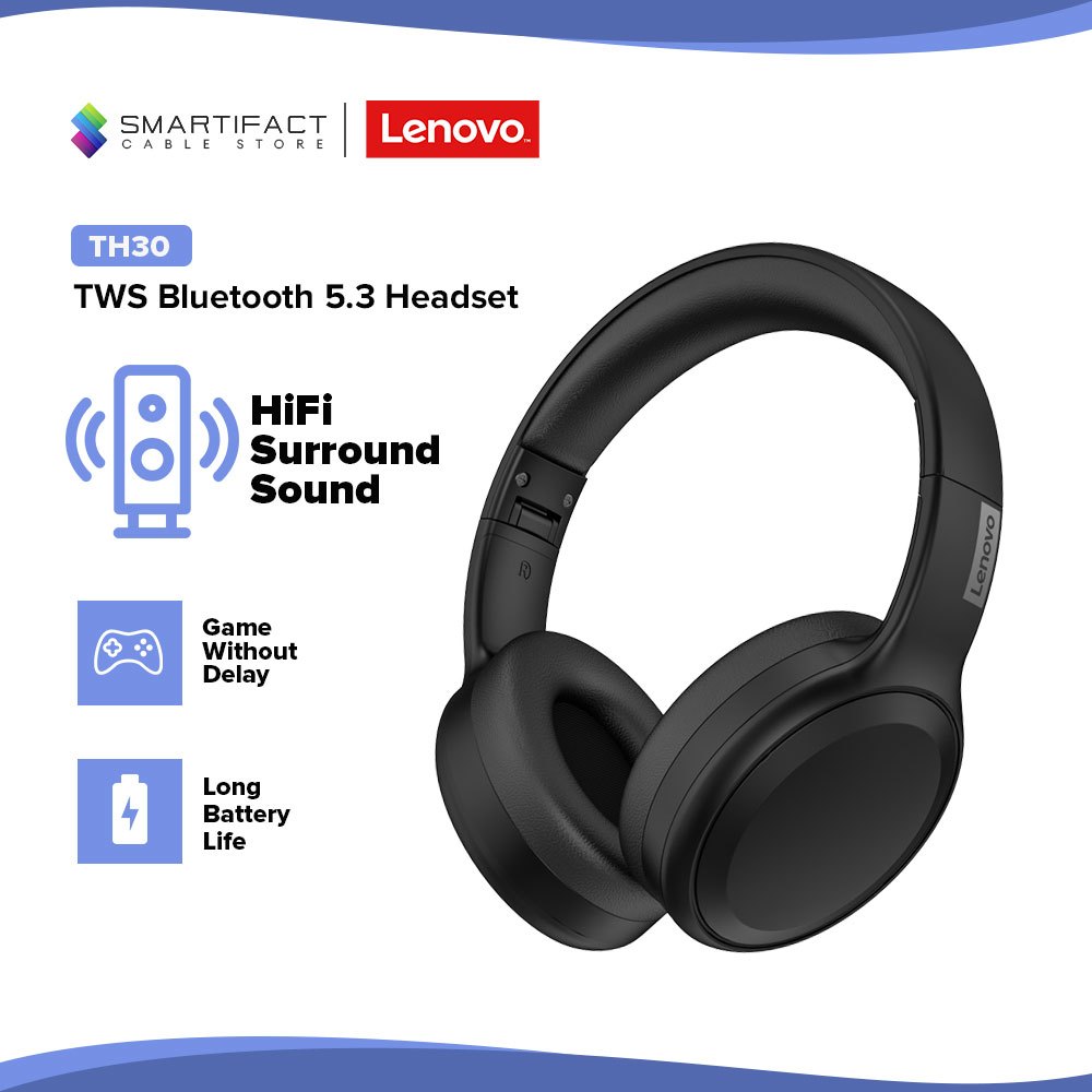 Lenovo Thinkplus TH30 Wireless Headphones Over-the-ear HIFI Stereo ...