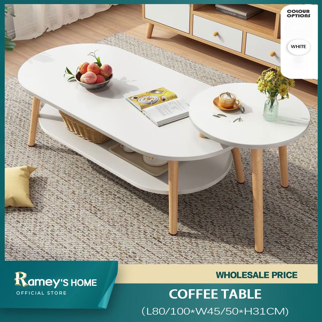 RAMEY Coffee Table Double Layer Center Table Combination Table | Shopee ...