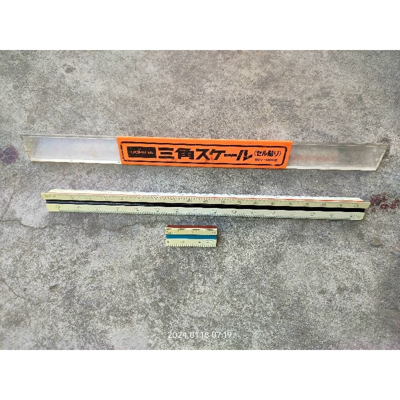 Triangular Ruler Wooden Triangular Ruler Japan 1/100, 1/200, 1/300 ...