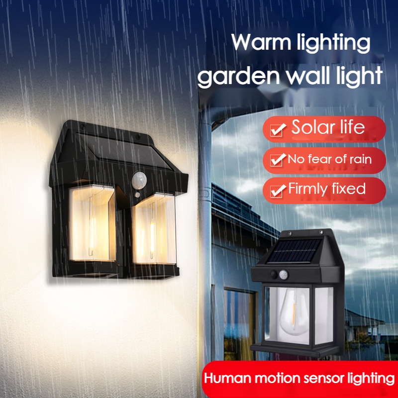 Solar Tungsten Wall Light Solar Outdoor Waterproof Night Light 3 Modes ...