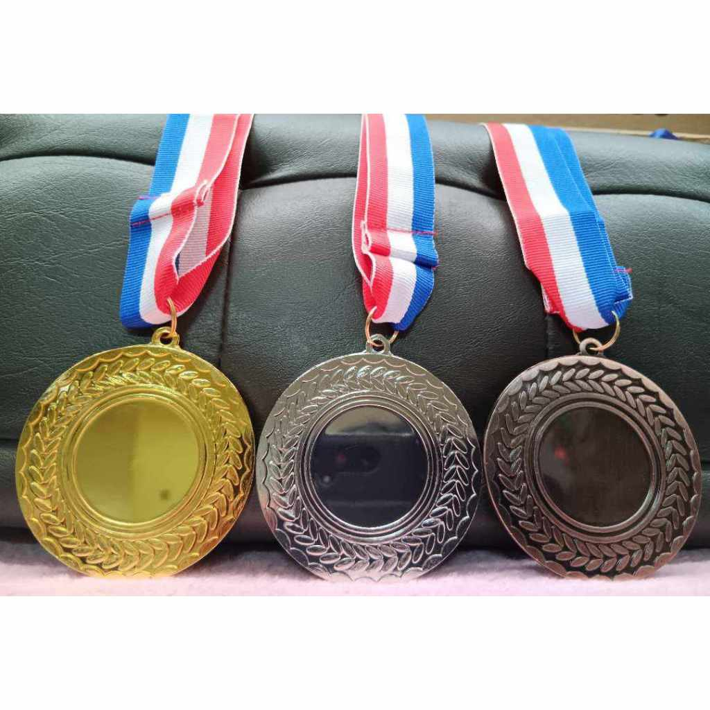 NEW , BLANK MEDAL ORDINARY LACE 6.5CM (GOLD/SILVER/BRONZE). | Shopee ...