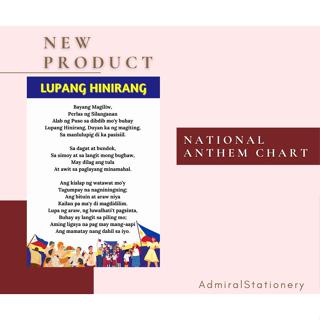 Kids Educational A4 Laminated Wall Chart Lupang Hinirang National ...