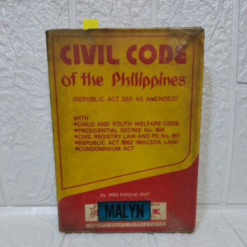 Civil Code of the Philippines by NBS Editorial Staff [ PB ] | Shopee ...