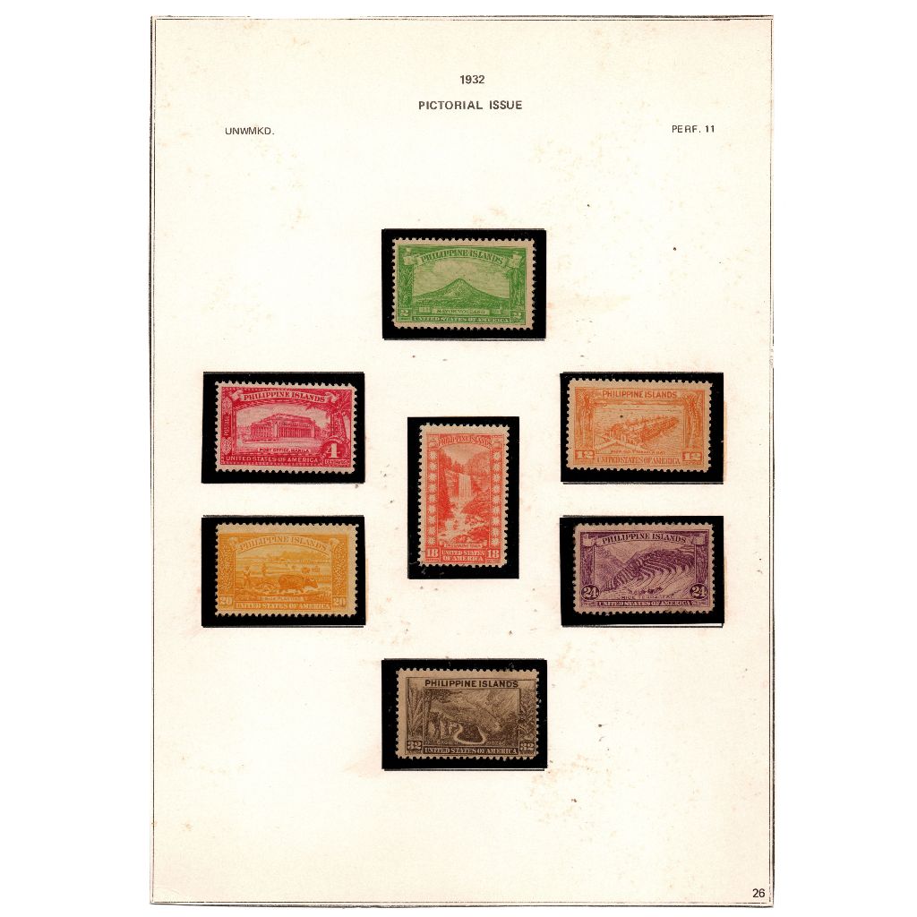 1932 Philippines Location Stamp Complete Set PAGSANJAN FALLS ERROR ...