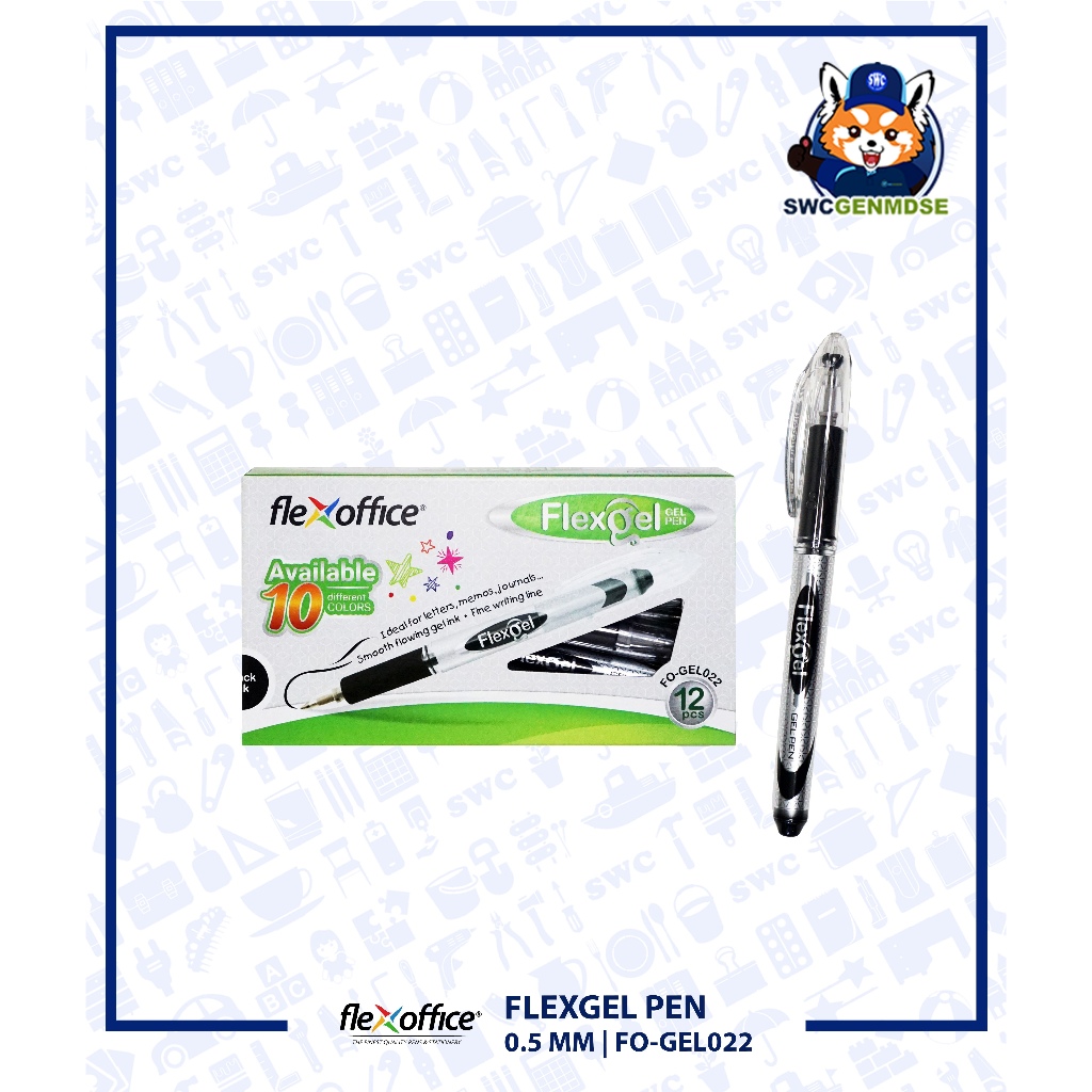 FlexOffice Gel Pen 0.5mm Tip | Flexgel | FO-GEL022 | Sold Per Box (12s ...