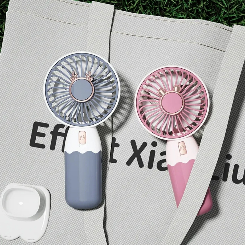 Mini Rechargeable stand fan Portable Handheld Handy USB fan | Shopee ...