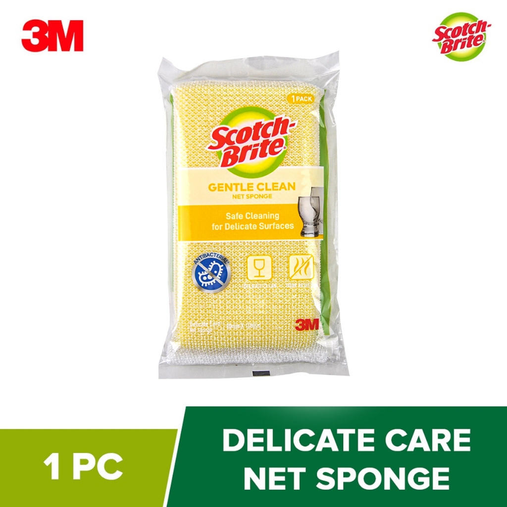 3M Scotch Brite Gentle Clean Net Sponge 1pc 80mmx140mm | Shopee Philippines