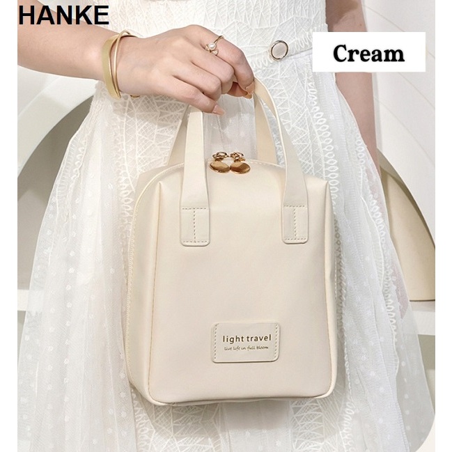 HANKE Makeup Bag Portable Cosmetic Travel Organizer PU Leather Large ...