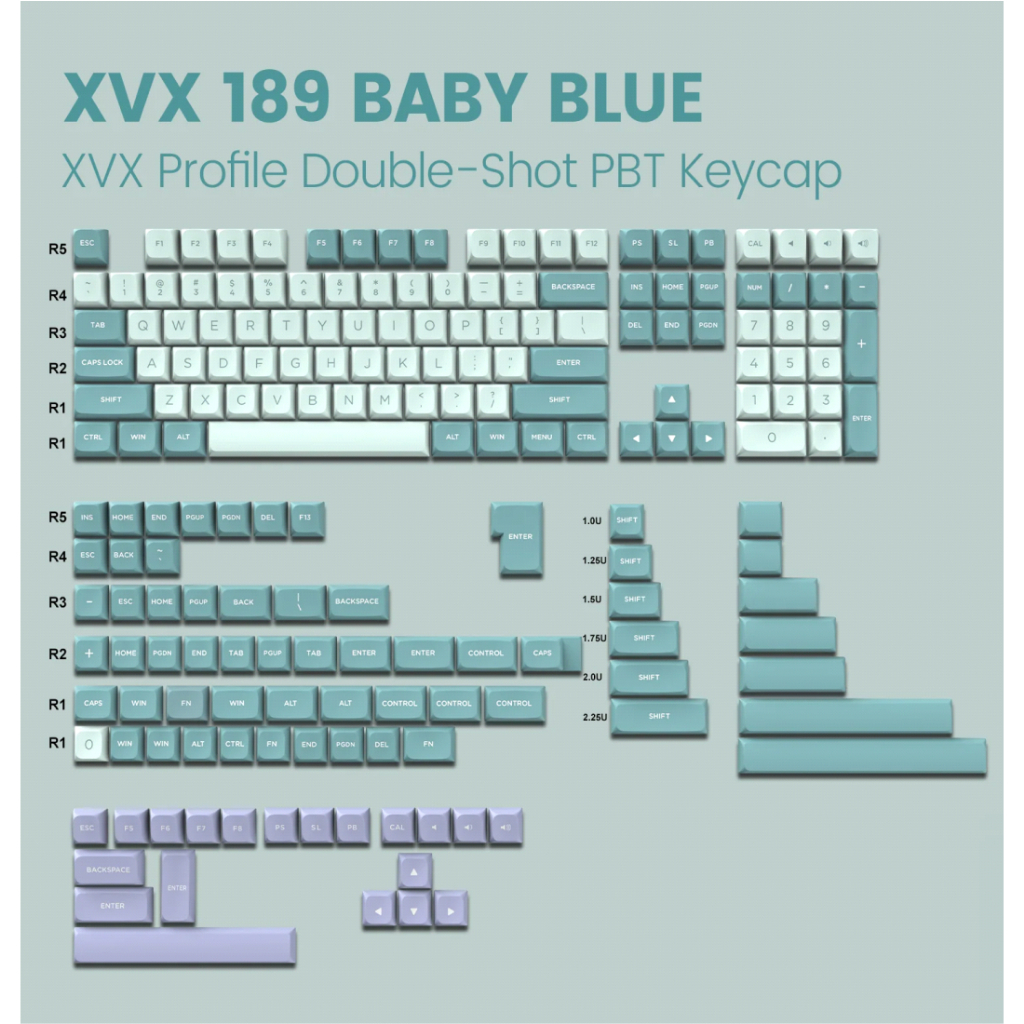 MD x Womier | Keycaps | 189 Keys PBT Double-shot XVX Profile Keycaps ...