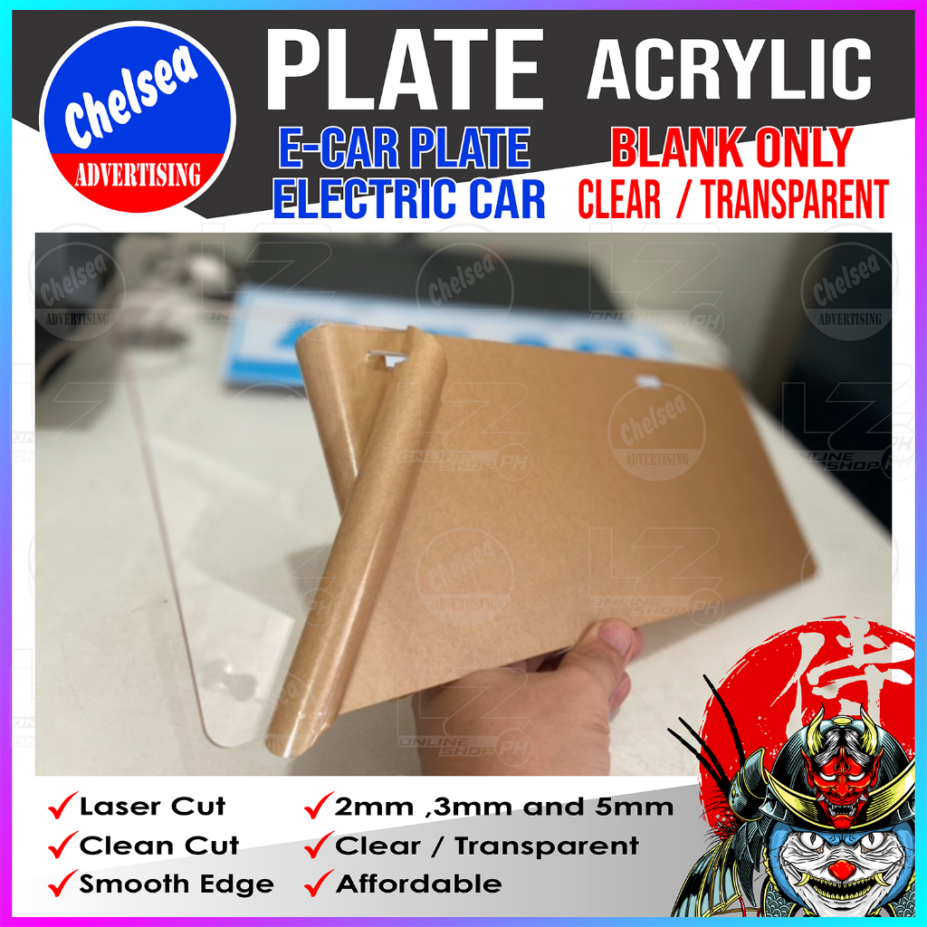 Acrylic E-CAR Plate Blank , Acrylic Plate, Blank Plate Clear ...