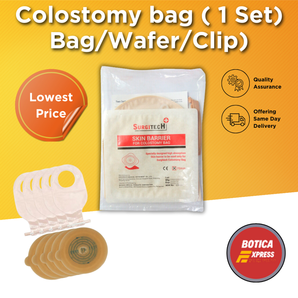 Colostomy bag ( 1 Set) -Bag/Wafer/Clip) SURGITECH | Shopee Philippines