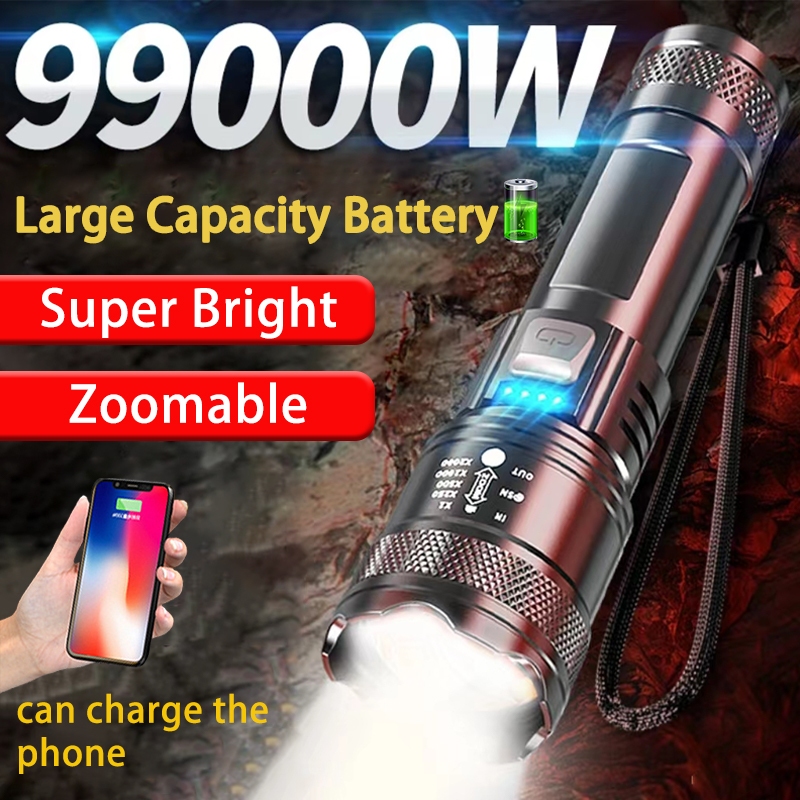 XY-8068 Zoombable Super Bright Heavy Duty Flashlight Rechargeable ...