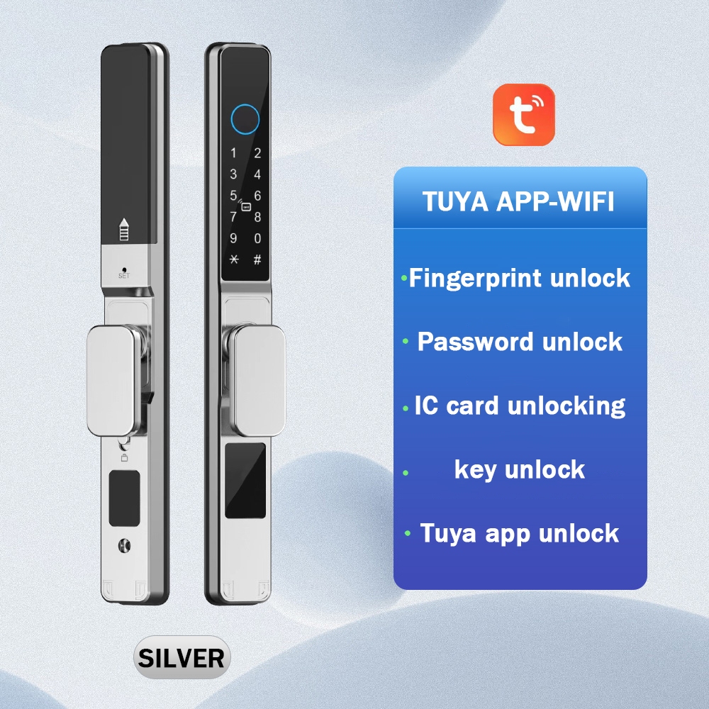 Waterproof Smart Sliding Door Lock for Glass Sliding or Wooden Tuya BLE ...