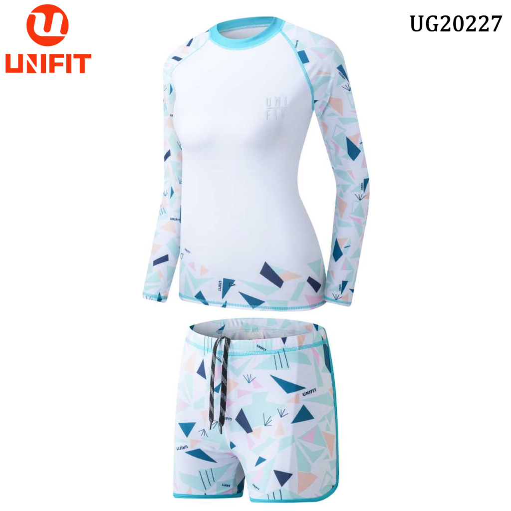 UNIFIT Women,s Rash Guard Swimsuit Swimwear Dri-Fit Rush Guard Terno UG ...