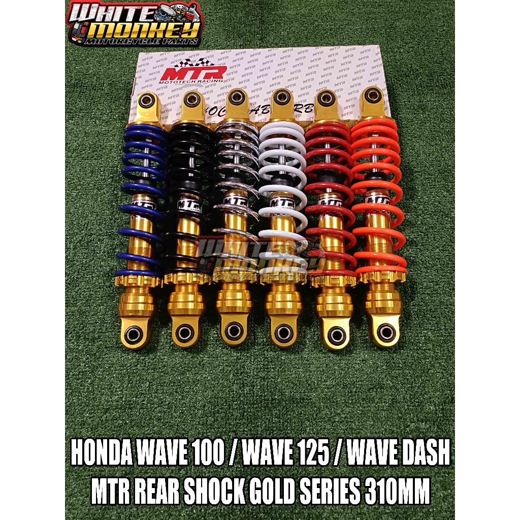 MTR REAR SHOCK ABSORBER 310MM GOLD HONDA WAVE 100 / WAVE 100R / WAVE ...