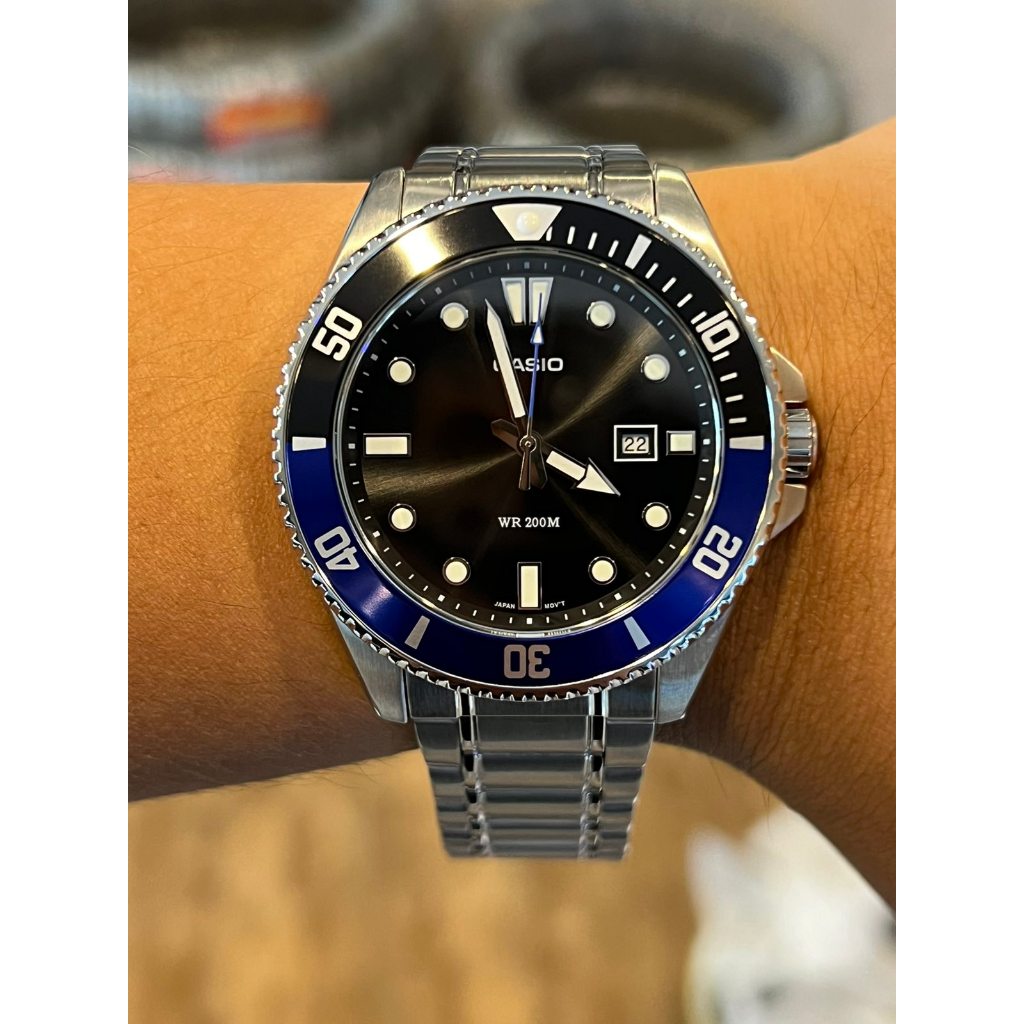 ORIGINAL CASIO Analog Stainless Steel Men's Diver Watch MDV-107D-1A1 / CASIO MDV-107D-1A1V ...