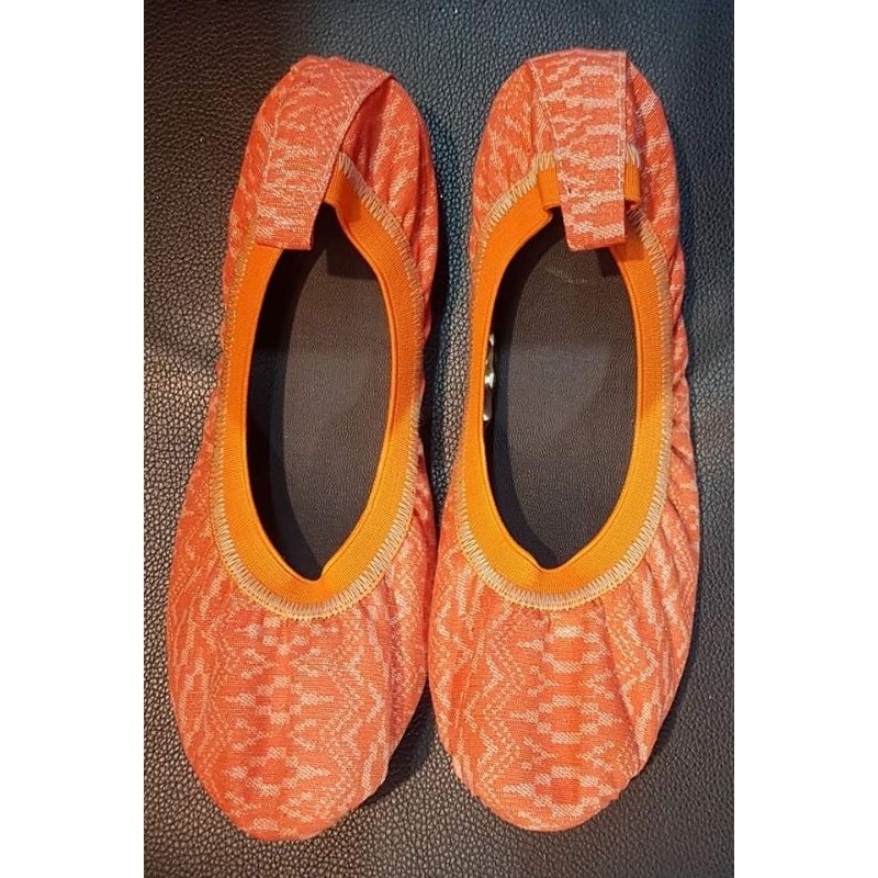 Foldable Garterized Flat Doll Shoes For Women Tribal Orange | Shopee ...